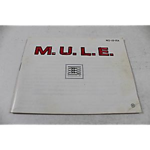 Manual - Mule M.U.L.E. - Rare Classic Nes Nintendo